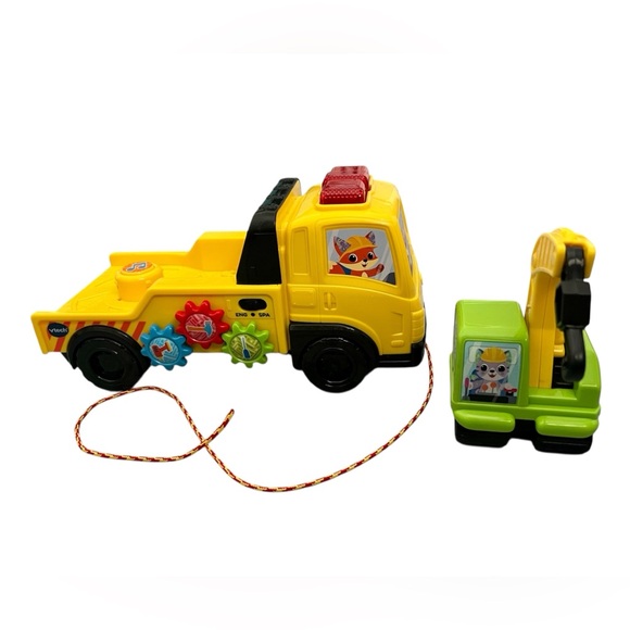 vtech | Toys | Like New Vtech Pull Along Construction Vehicle Tow Truck ...